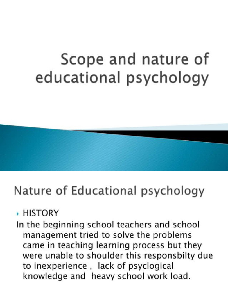 Scope in Educational Psychology | PDF