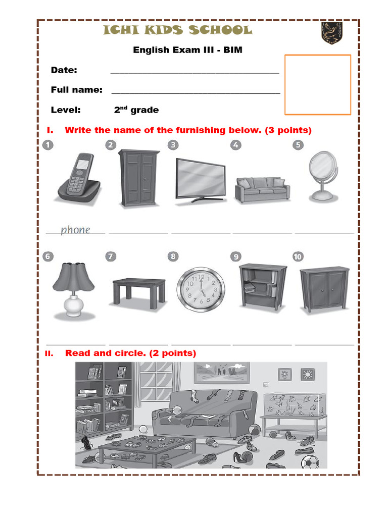 English Exam 2ND Grade 3 Bim | PDF