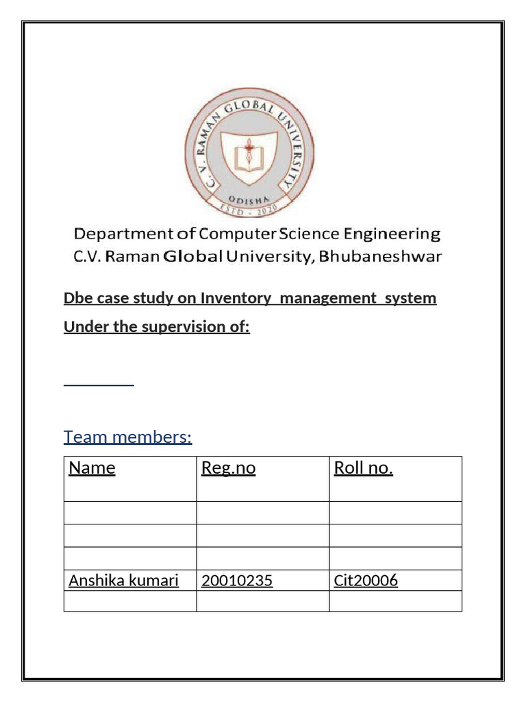 Dbe Case Study On Inventory Management System | PDF | Inventory | Business