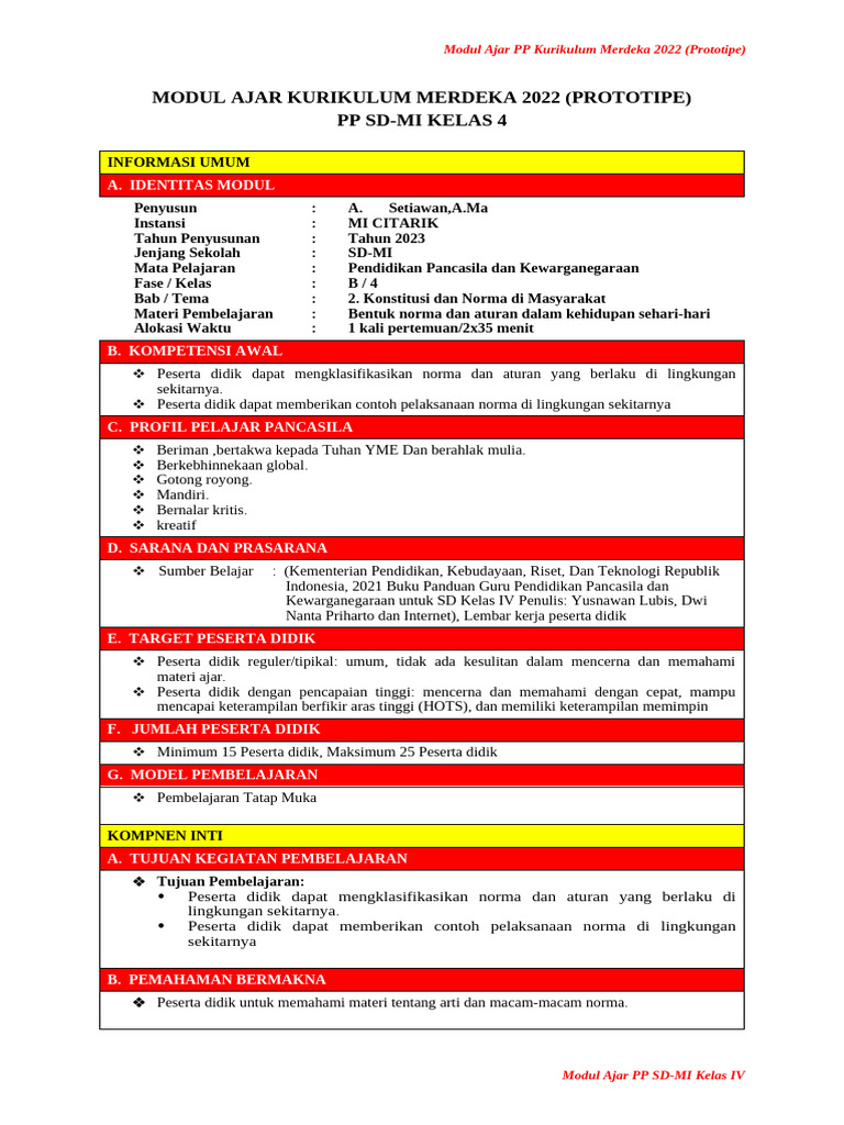 BAB 2 - PP Kls 4 | PDF