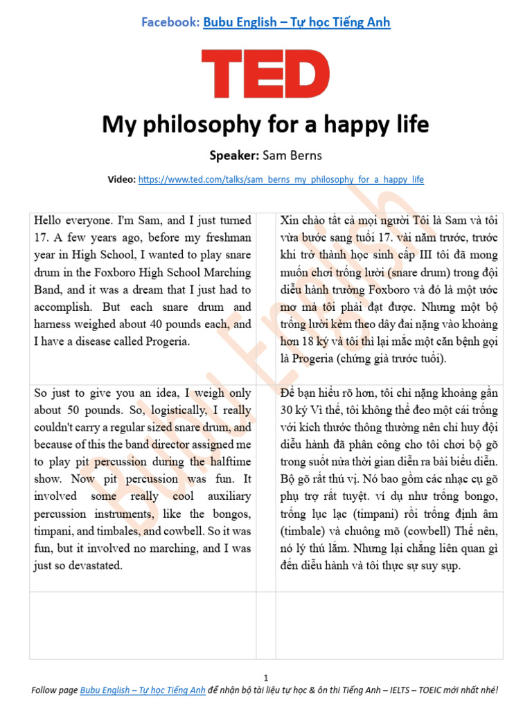 My Philosophy For A Happy Life | PDF