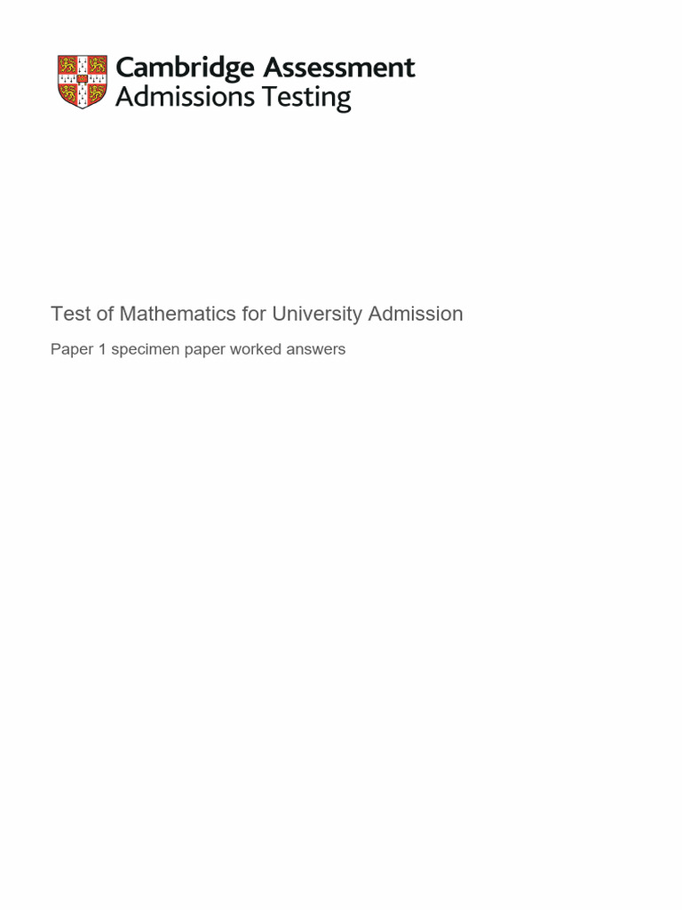 Tmua Paper 1 Specimen | PDF | Area | Factorization