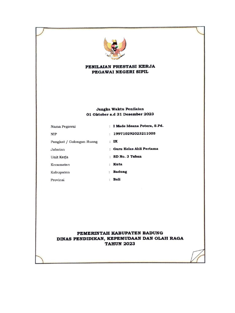 SKP Tahun 2023 | PDF