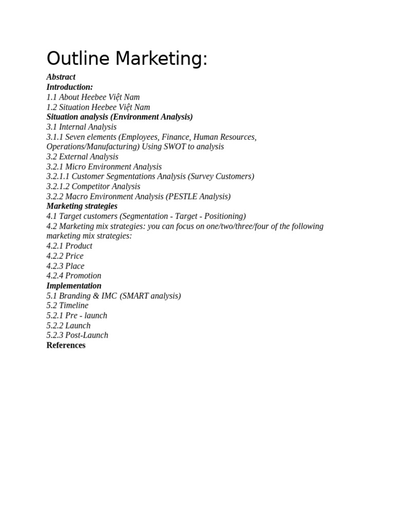 Outline Marketing | PDF