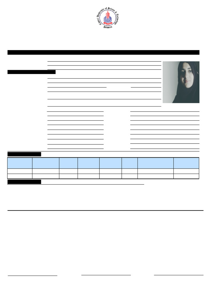 Capital University of Science and Technology: Application Form | PDF