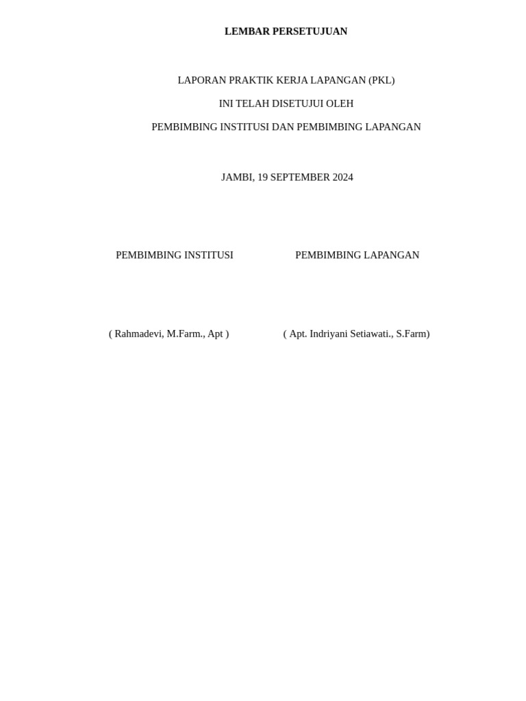 Lembar Persetujuan | PDF
