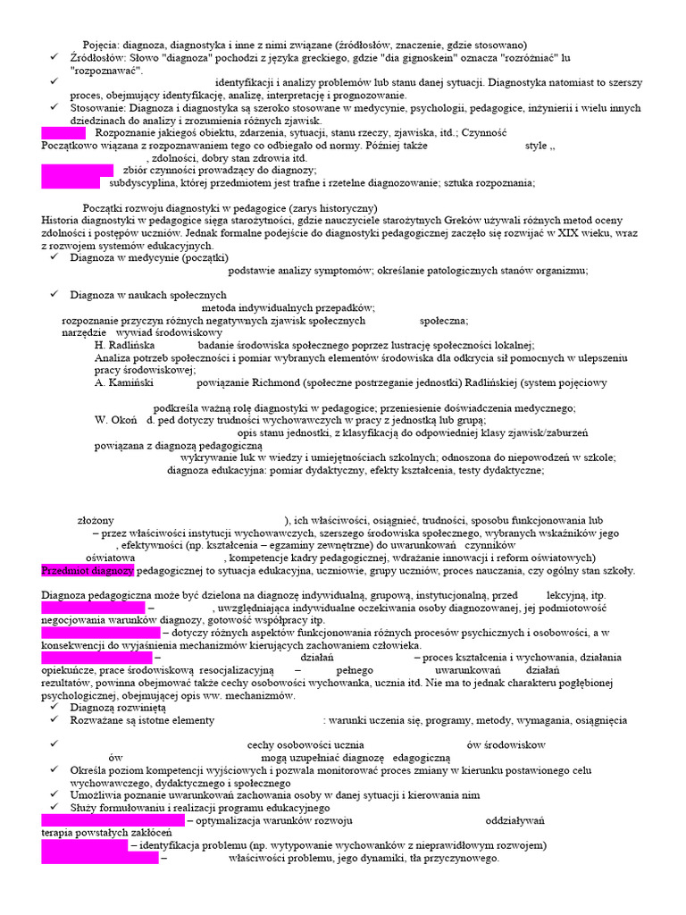 Diagnostyka Pedagogiczna | PDF