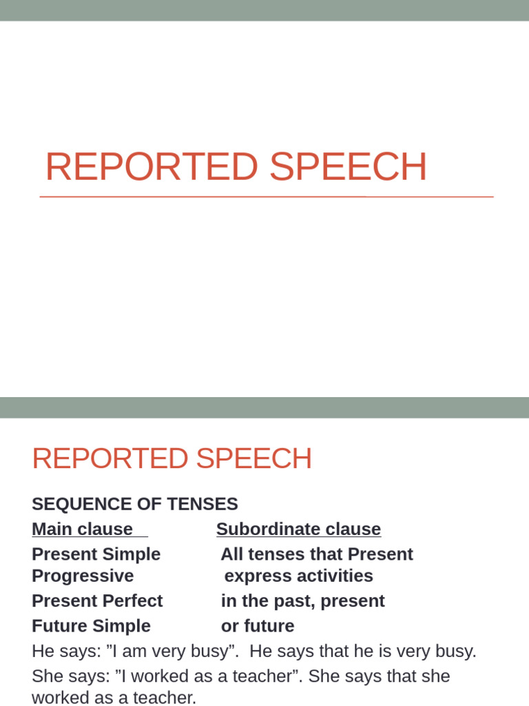 Reported Speech | PDF