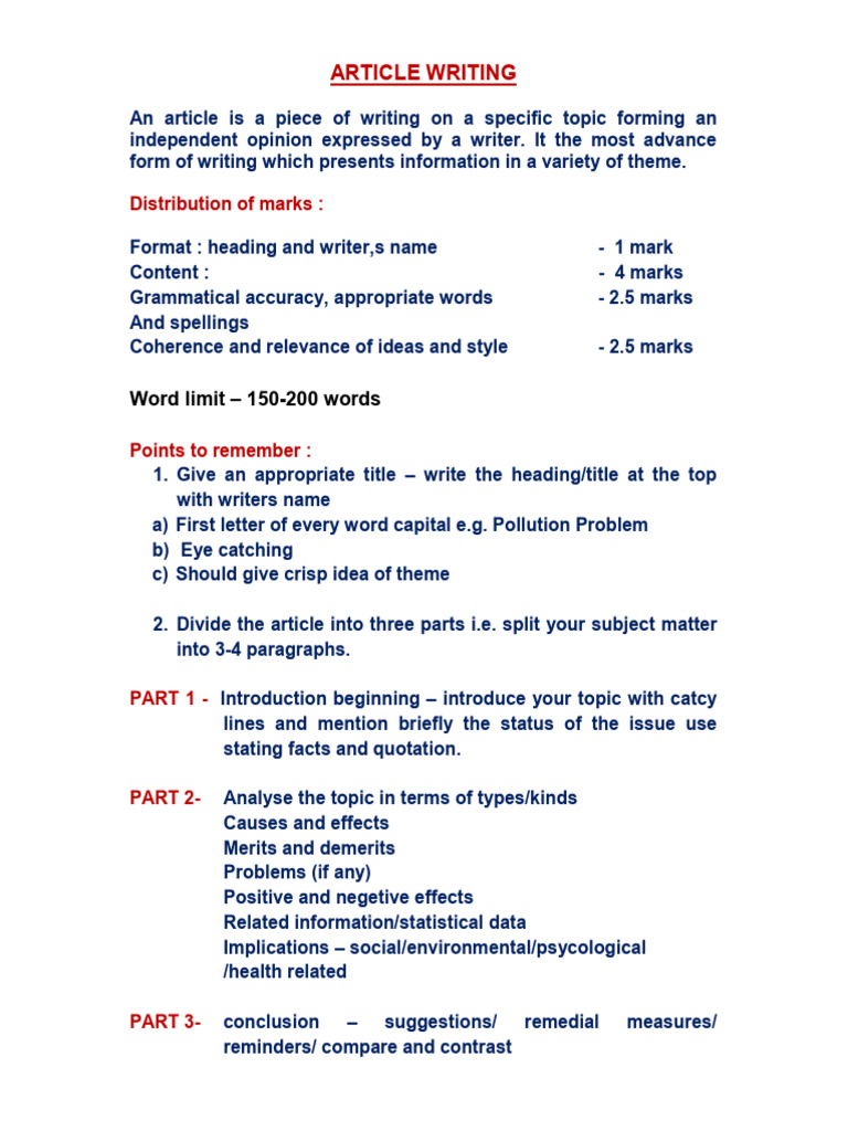 Article Writing - Format and Samples | PDF | Yoga | Science & Mathematics