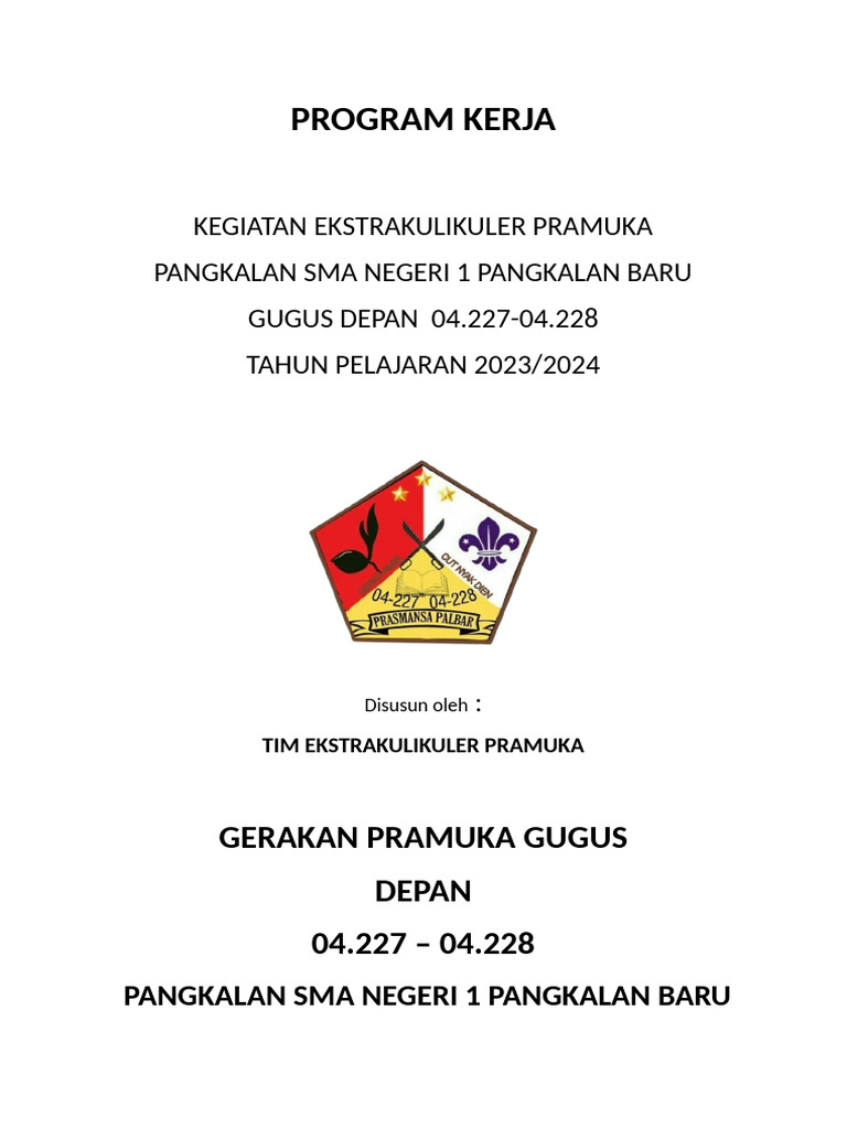 Program Kerja Pramuka | PDF