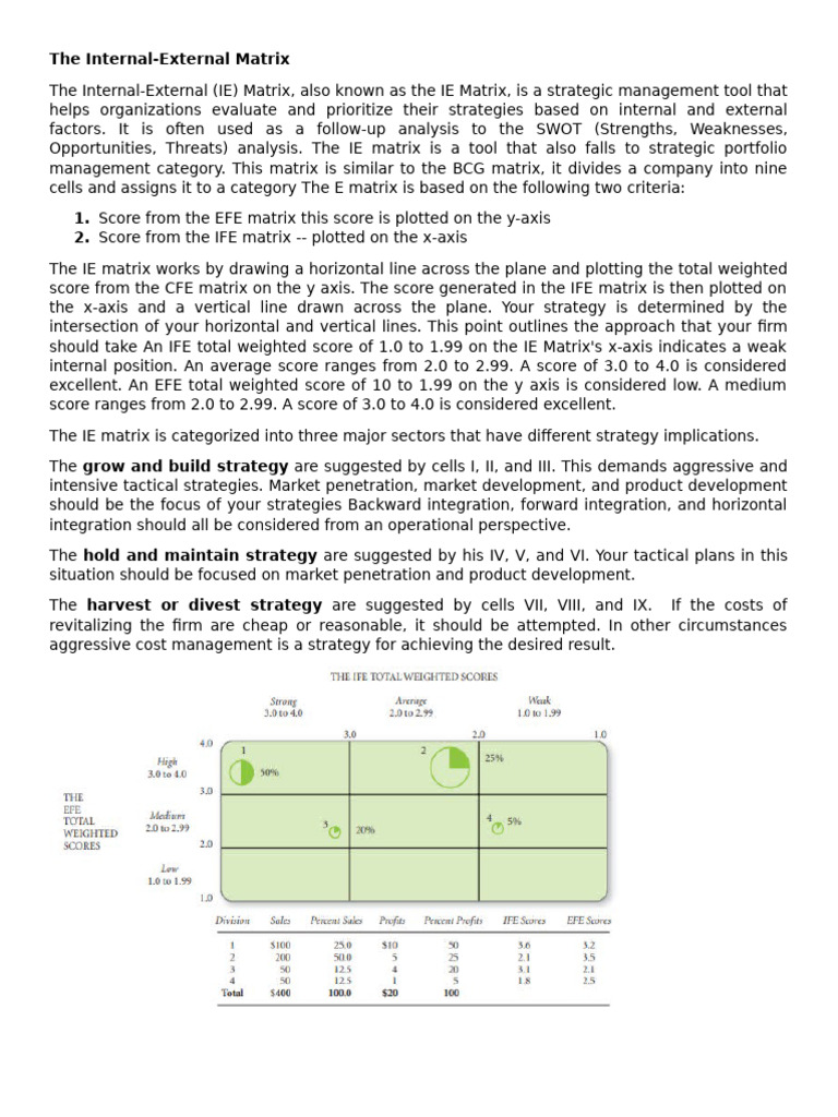 Internal External Matrix | PDF