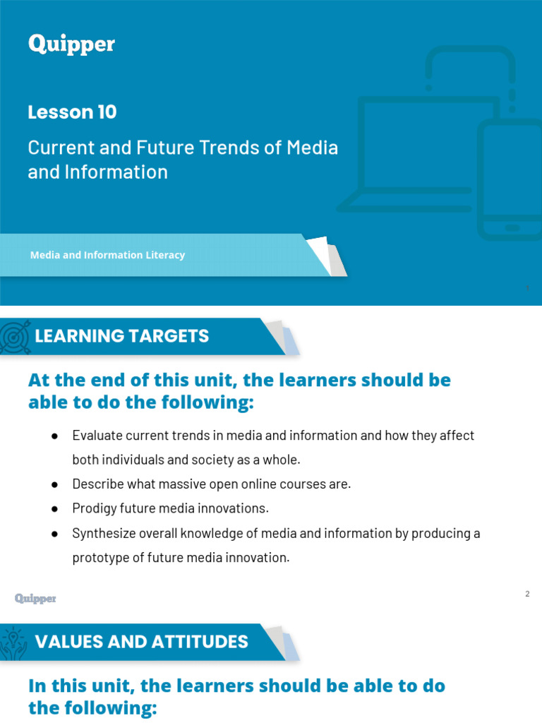 Media and Information Literacy - Lesson10 | PDF