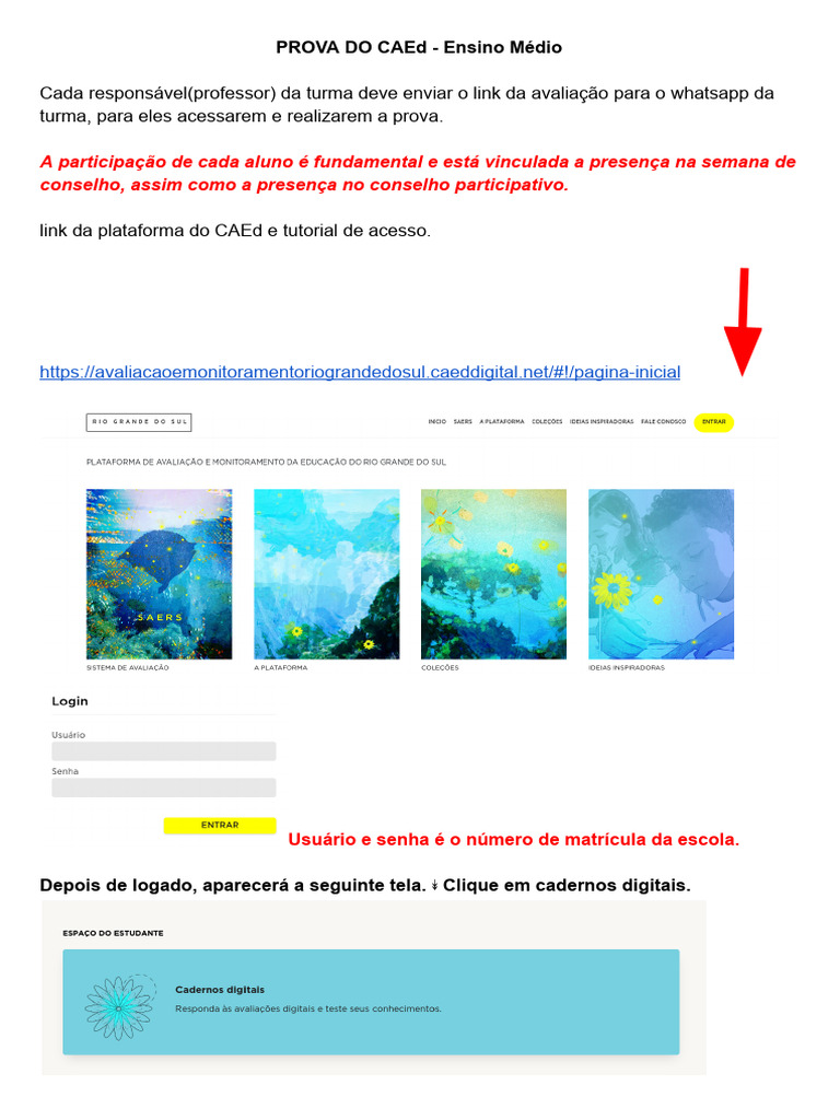 PROVA DO CAEd - Ensino Médio | PDF