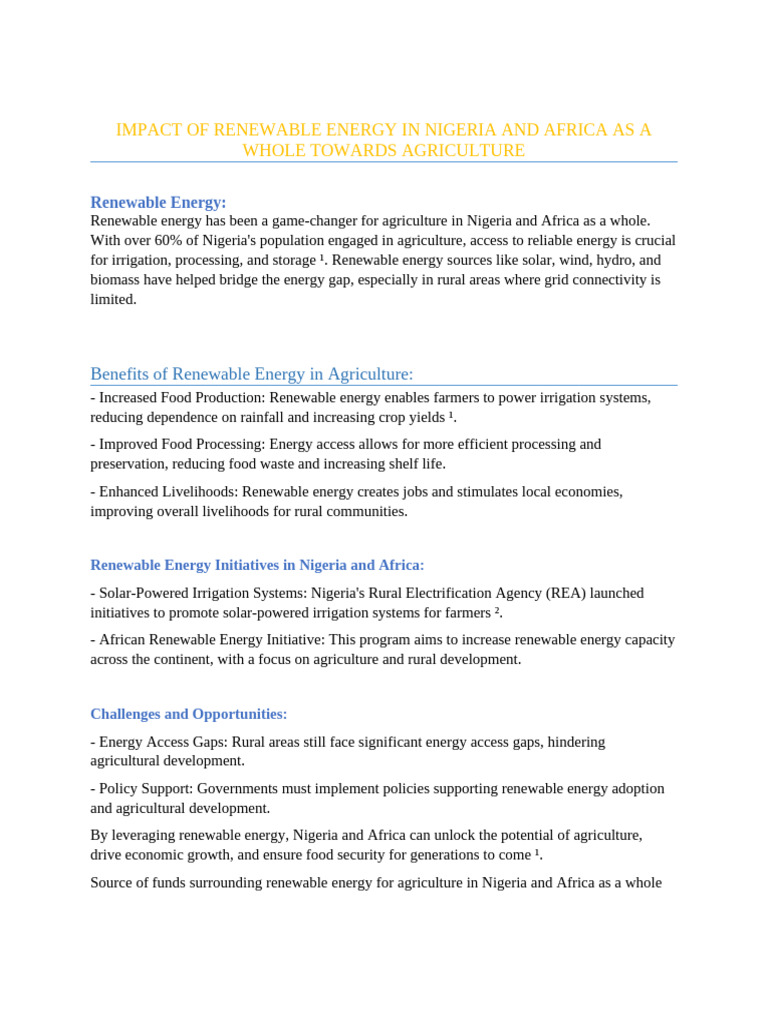 Impact of Renewable Energy | PDF