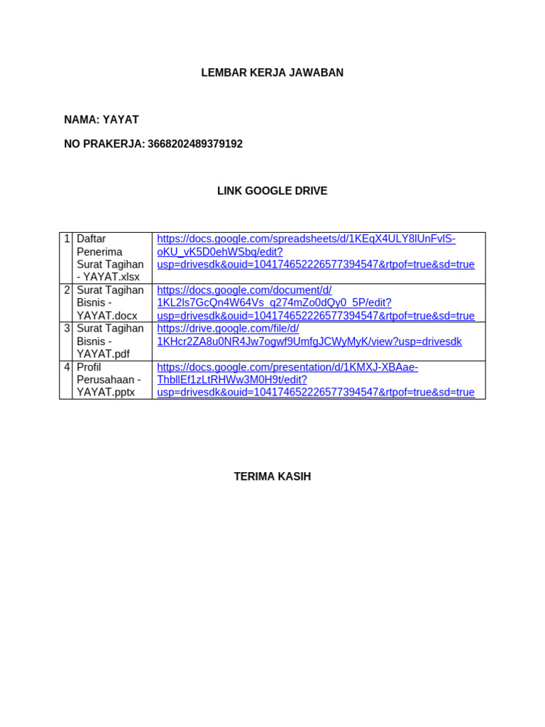 Membuat Surat Dengan Mail Merge - (YAYAT) | PDF