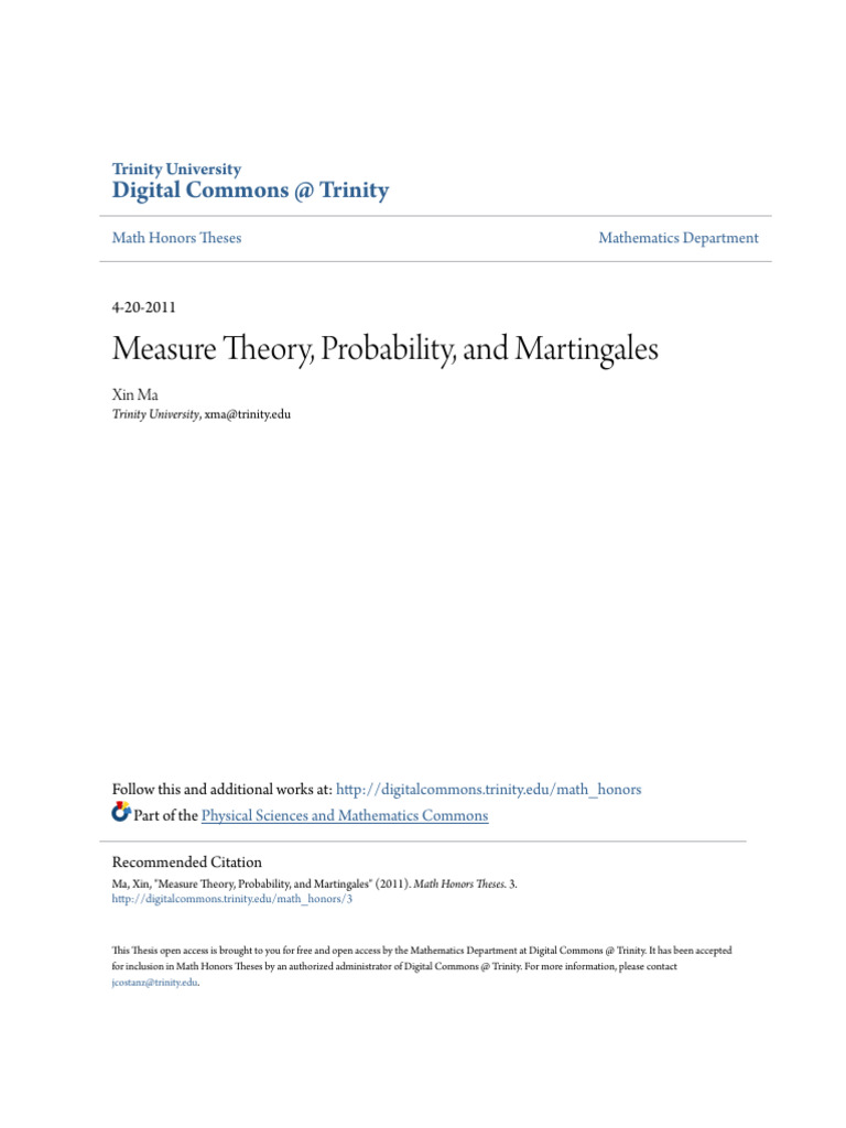 Measure Theory Probability and Martingales | PDF