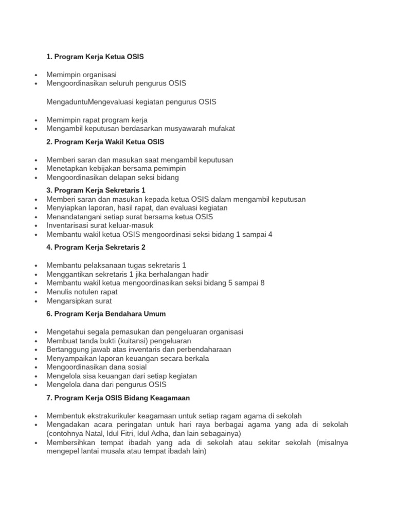Contoh Program Osis | PDF