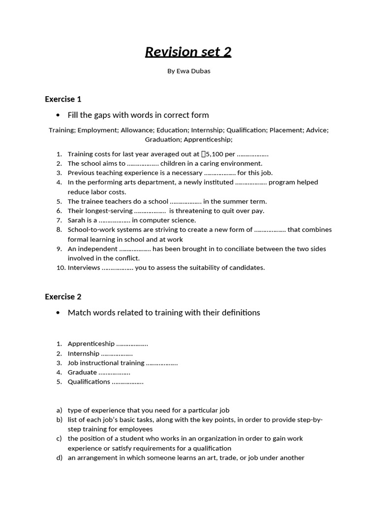 Revision Set 2 | PDF