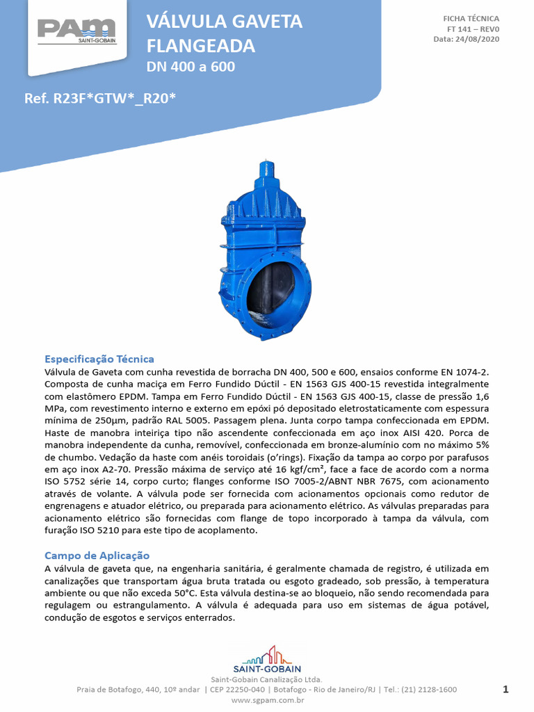 ft141 Valvula Gaveta 400 600 | PDF