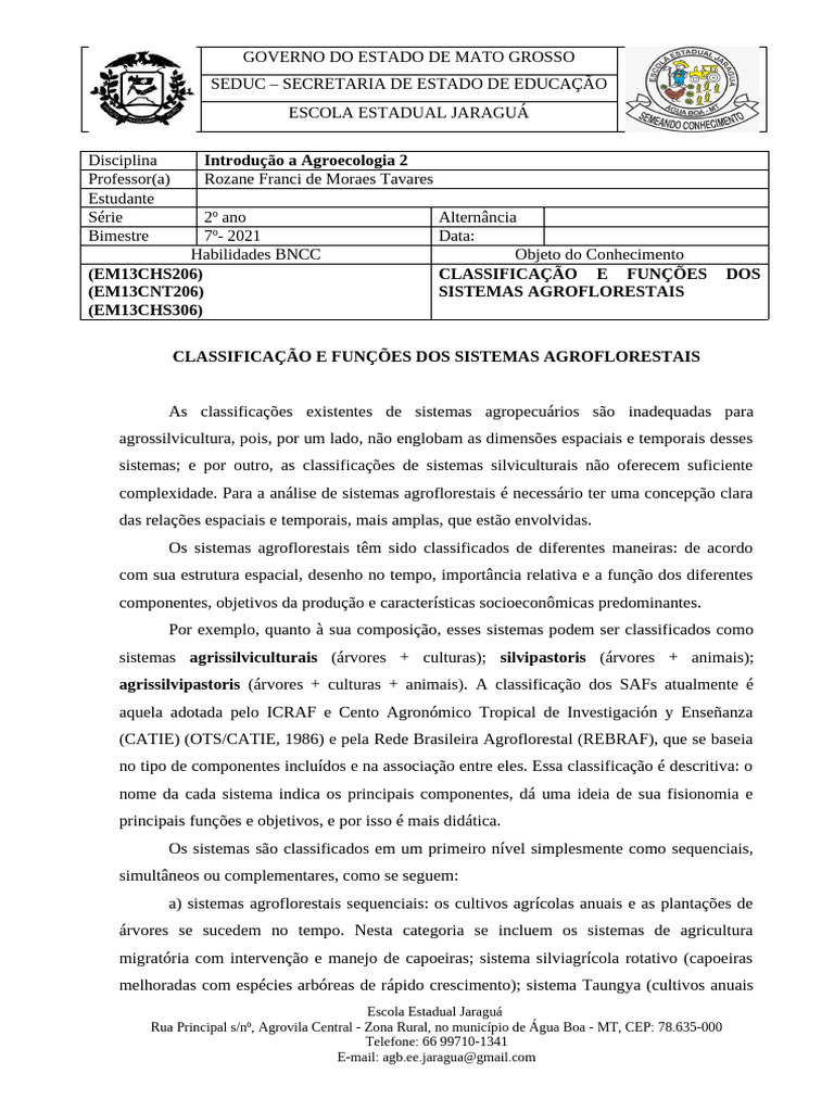 Intro Agro 2 - 2º Ano Apostila Agosto | PDF