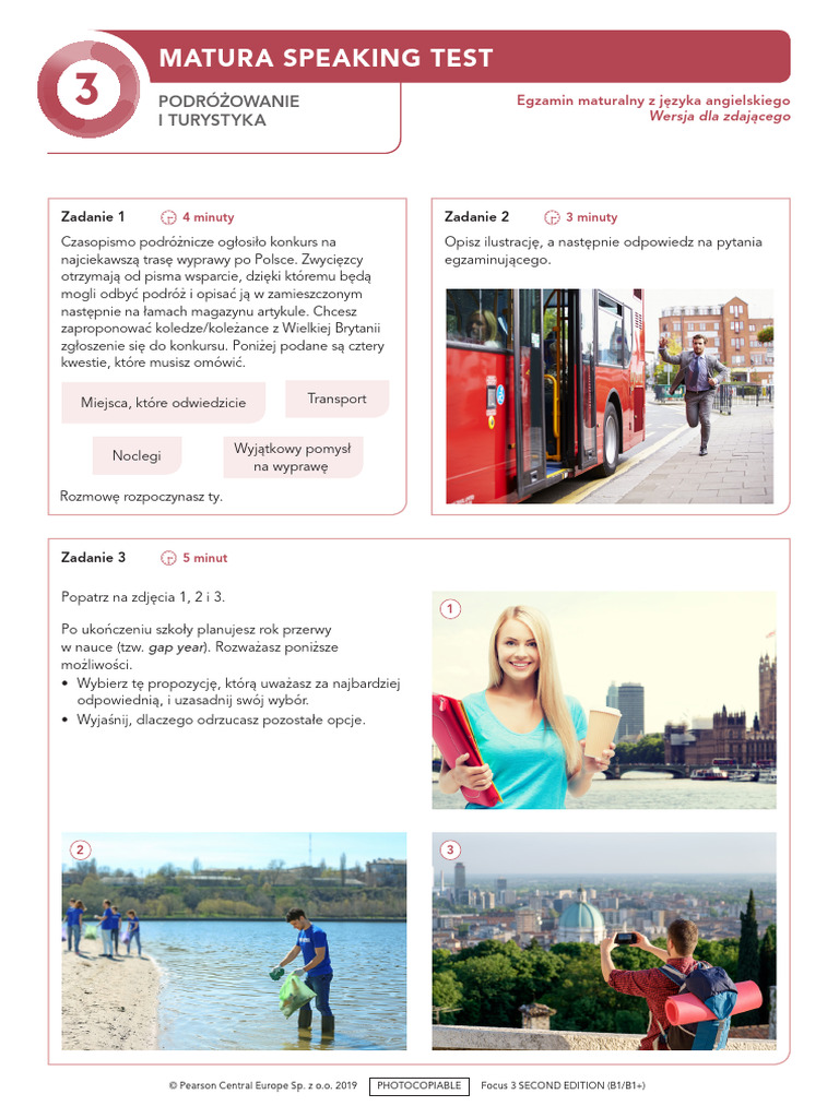 Focus3 2E Matura Speaking Unit 3 For Student | PDF