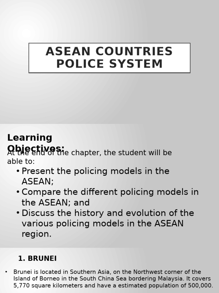 Asean Countries Policing System | PDF