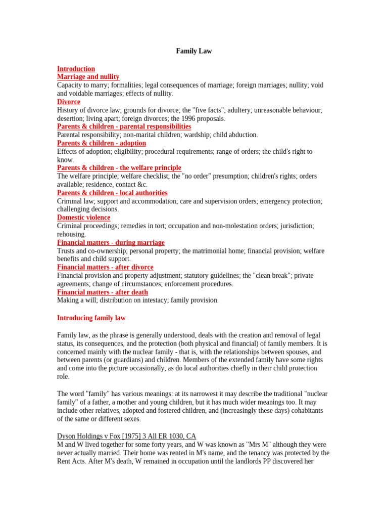 Super Family Law Notes | PDF