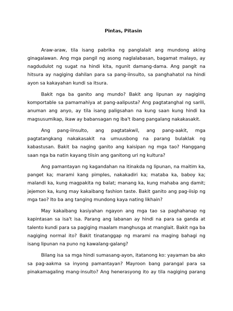 Pintas, Pitasin | PDF