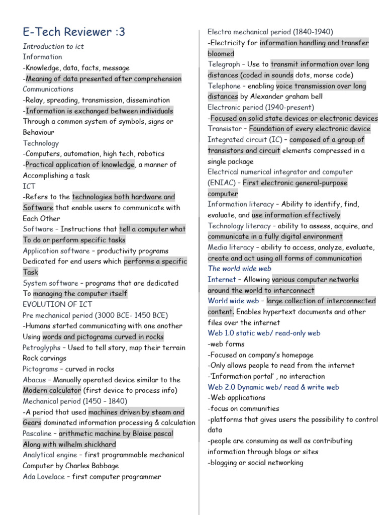 E-Tech Reviewer 1st QTR | PDF | Malware | Microsoft Excel