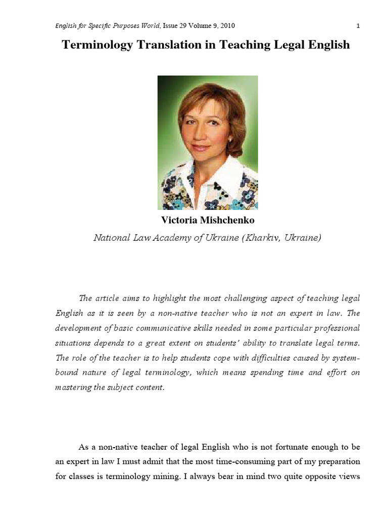 Terminology Translation in Teaching Lega | PDF | Concept | Language ...