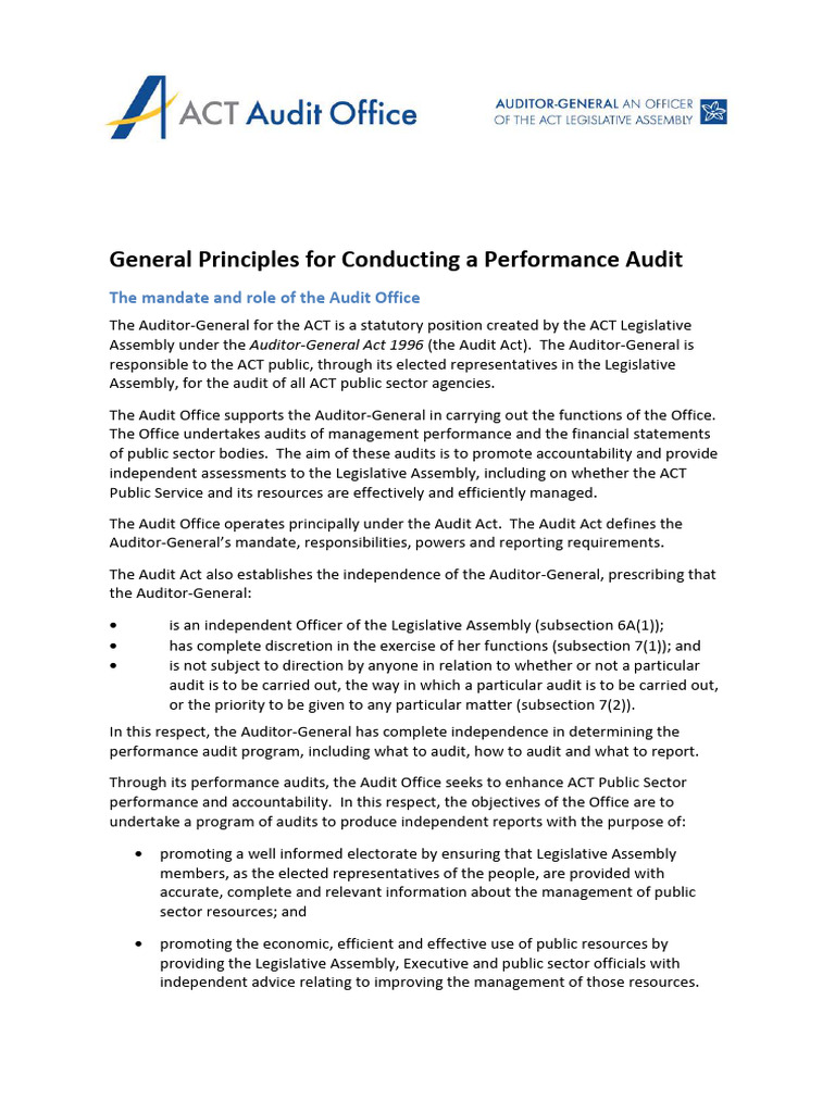 General-Principles-for-performance-audits | PDF
