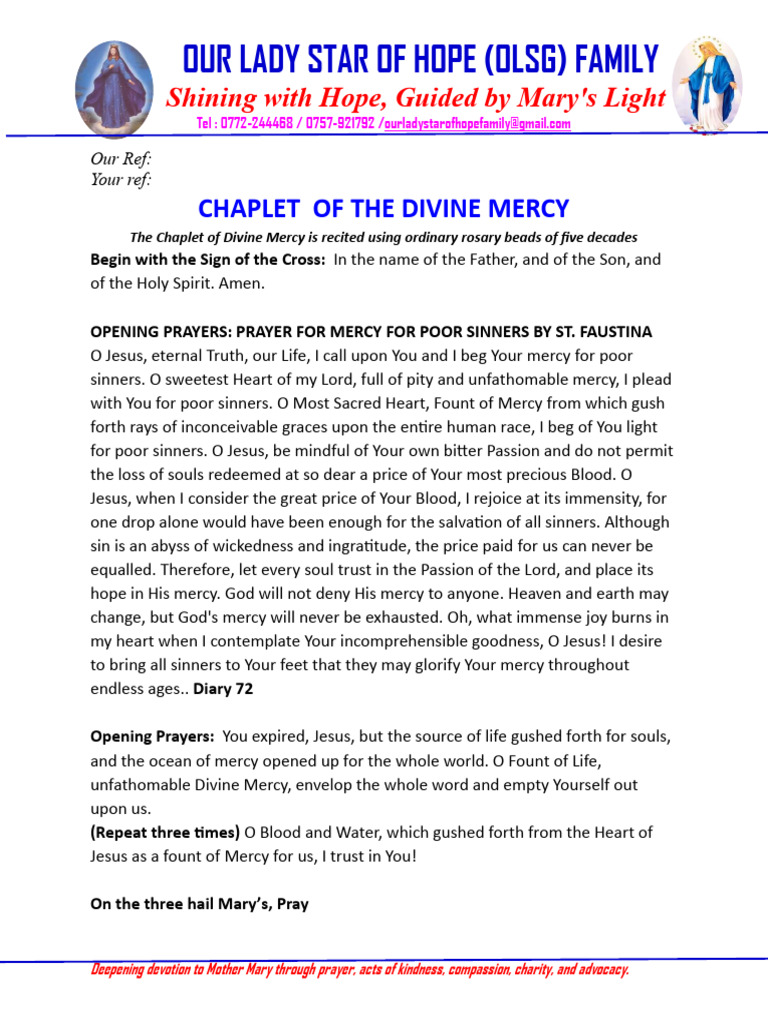 Chaplet of Divine Mercy in English | PDF | Mercy | Religious Belief And ...