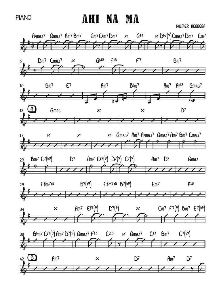 Ahi Na Ma - Piano - 2024-06-08 2115 - Piano | PDF