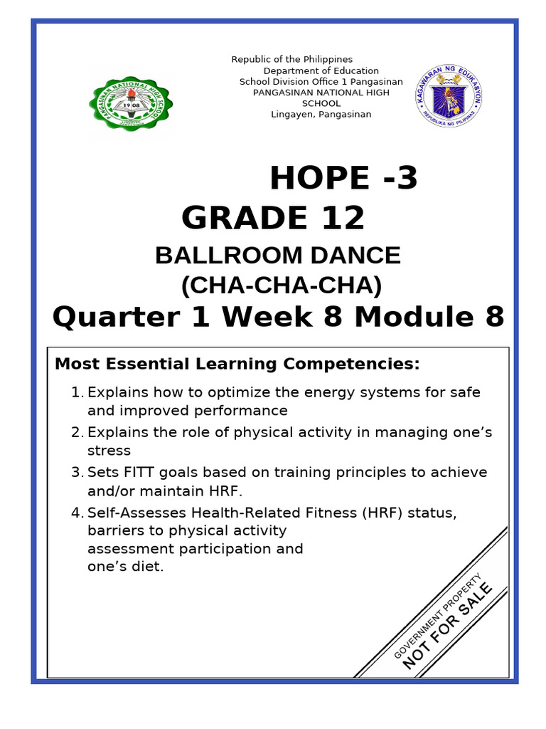 12 Hope 3 - Q2 - Ballroom Dance Cha Cha Cha | PDF