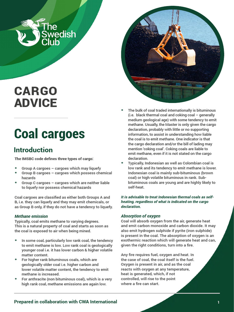 Cargo Advice - Coal Cargoes | PDF