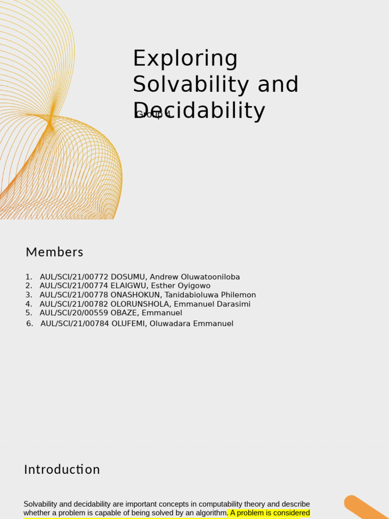 Solvability and Decidability | PDF