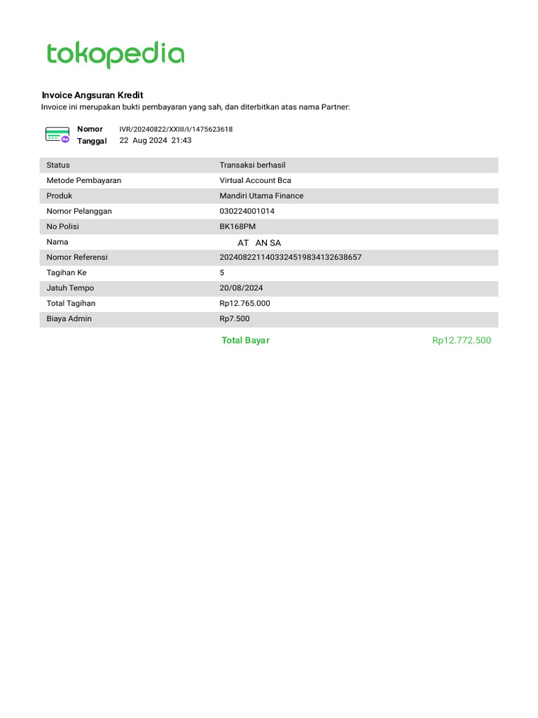 Yyy-invoice-tokopedia | PDF