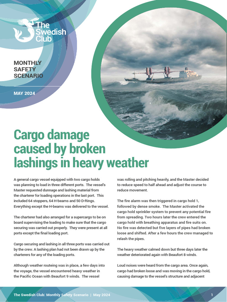 Cargo Damage Caused by Broken Lashings | PDF