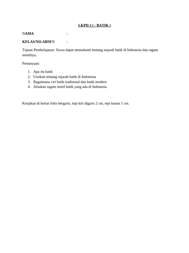 LKPD Batik | PDF