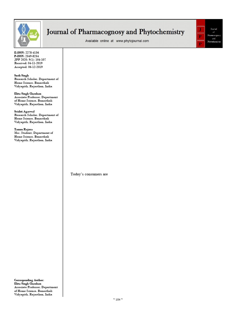 Journal of Pharmacognosy and Phytochemistry | PDF