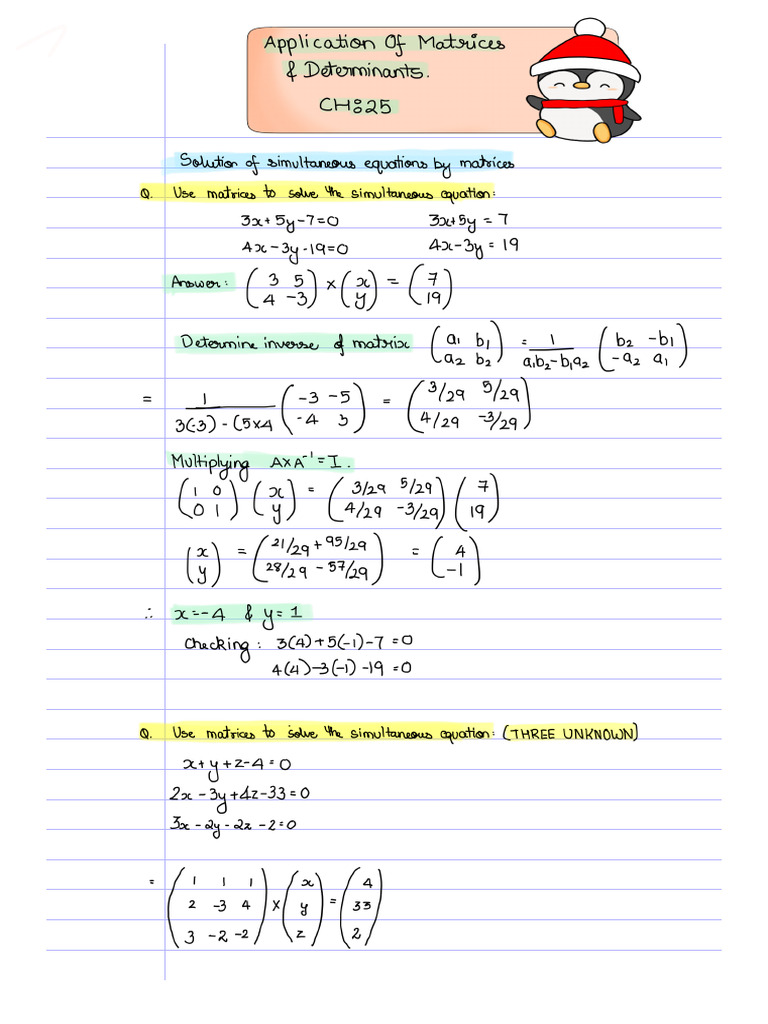 Application of Matrice Determinants | PDF