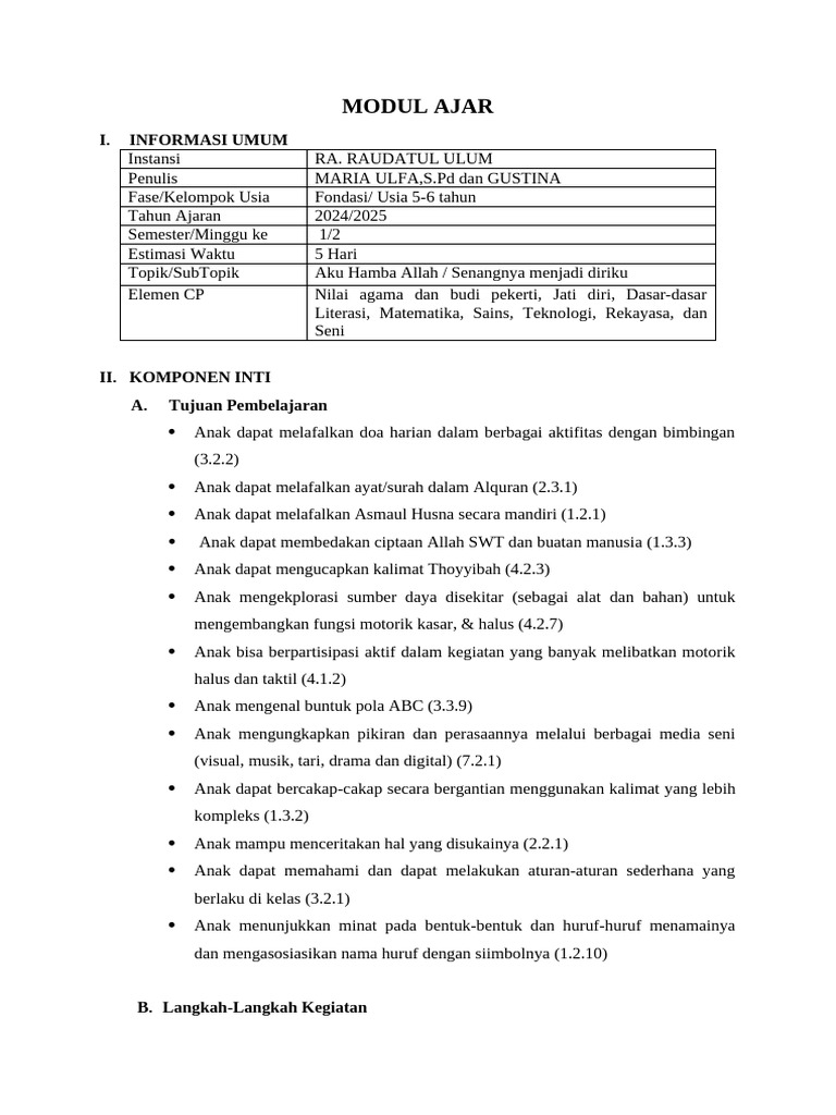 Modul Ajar MINGGU 2 | PDF