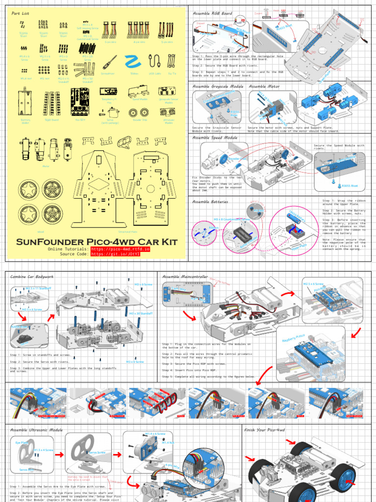 Instrucciones Montaje Sunfouder Pico 4wd Car | PDF