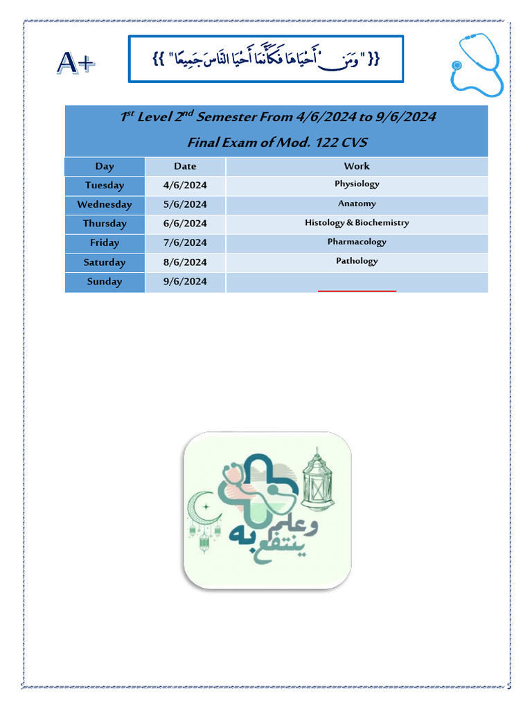 جدول مراجعة فاينال 122 CVS⁩ | PDF