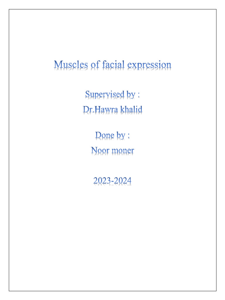 Muscle of Facial Expression | PDF