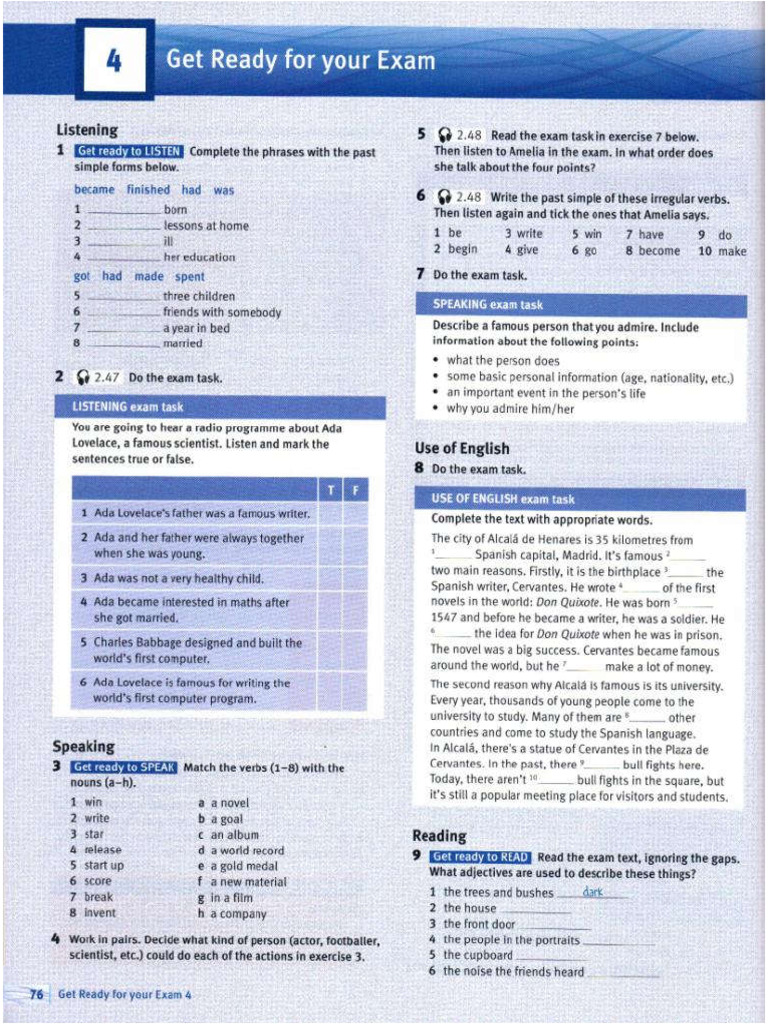 14 - Get Ready For Exam 4 Solutions 2nd Ed - Elementary - SB | PDF