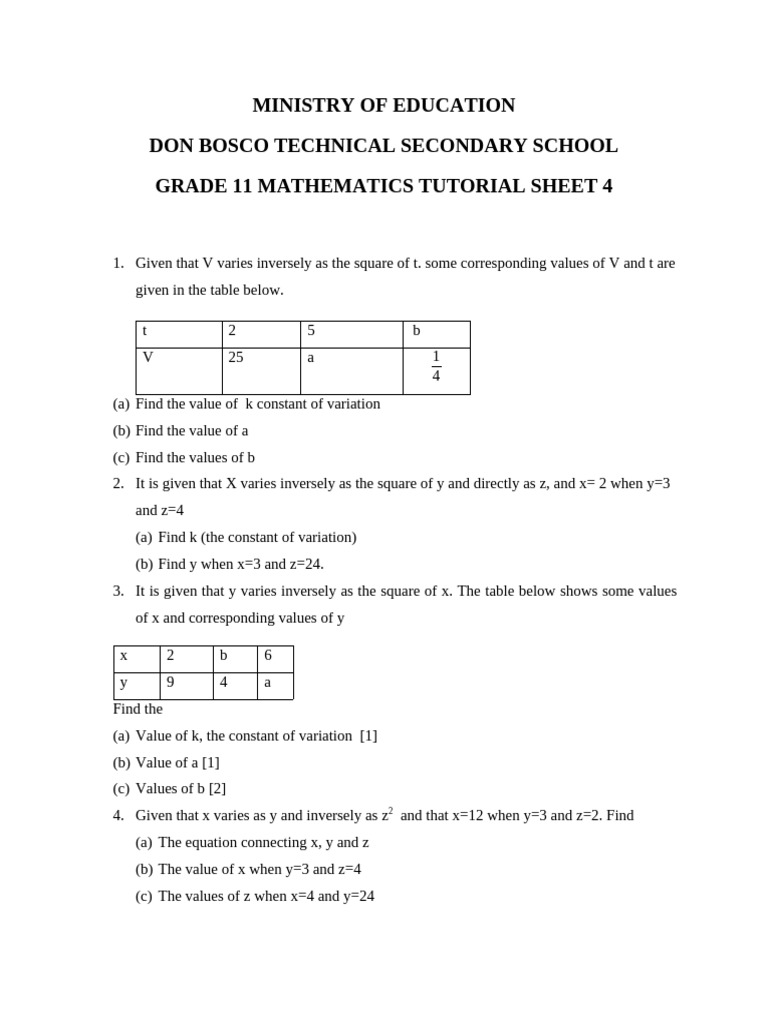 Tutorial Sheet For Term Three | PDF | Mathematics | Mathematical Objects