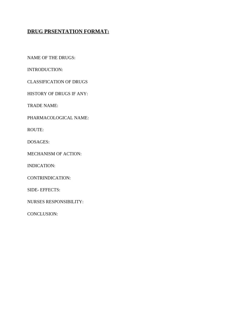 Drug Prsentation Format | PDF