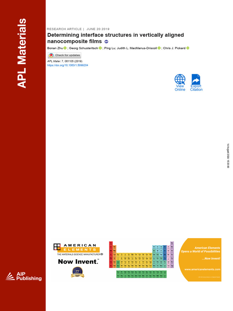 Determining Interface Structures in Vertically Aligned Nanocomposite ...
