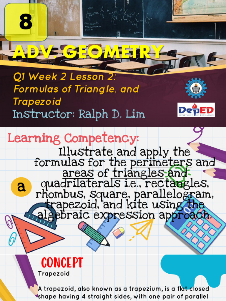 Formulas of Triangle and Trapezoid | PDF | Euclid | Geometry